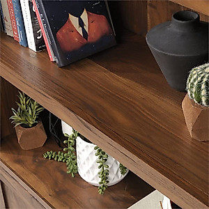 Sauder Misc Storage Engineered Wood Tall Wood Bookcase in Grand Walnut