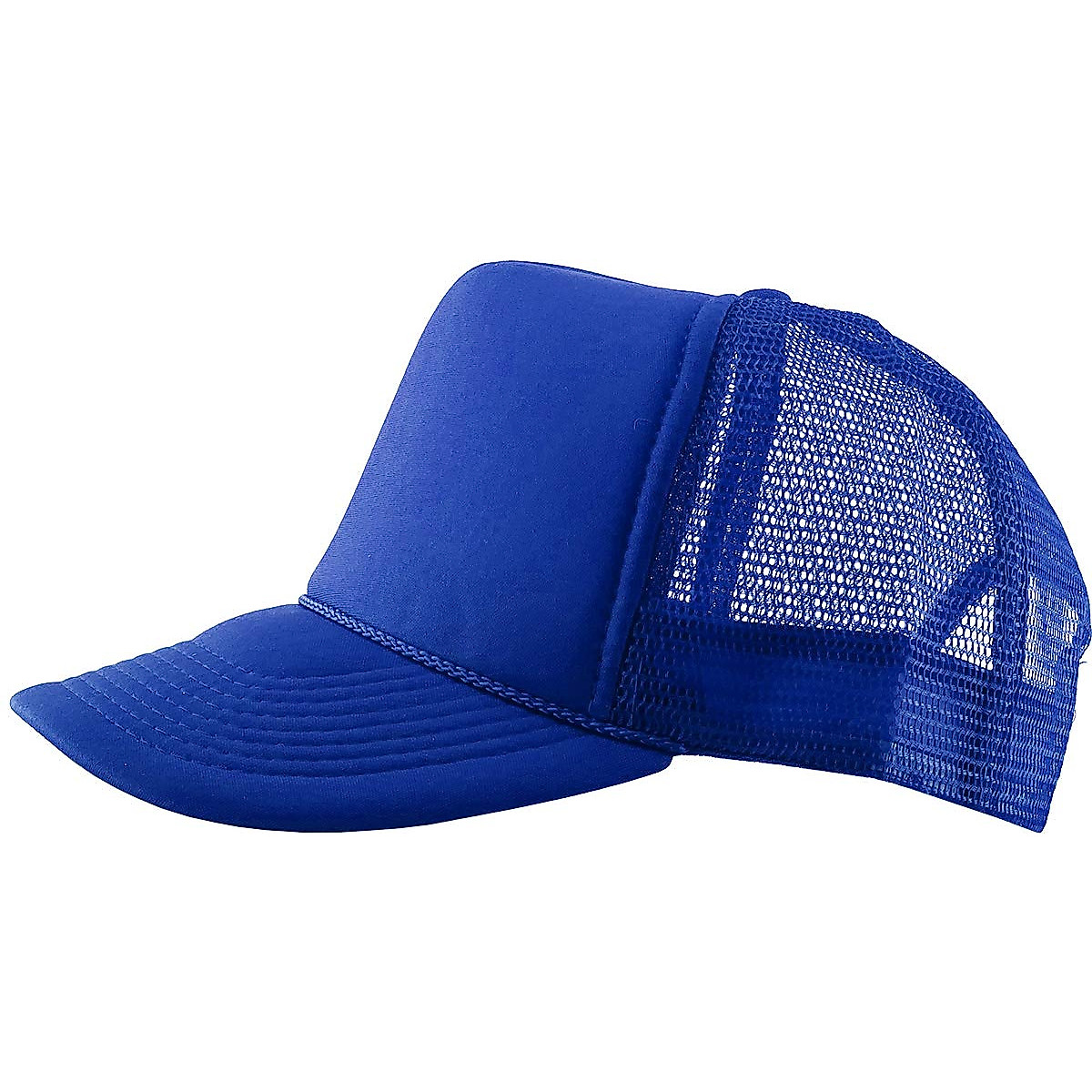 Trucker Roy Classic Foam Front Mesh Back Trucker Hat Baseball Cap Plastic Adjustable Snapback (One Size, Royal Blue)