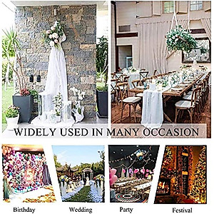 YJKIS White Chiffon Table Runner 27x120 Inches Rustic Sheer Runner Bridal Wedding Party Decorations Romantic Wedding Table Runner