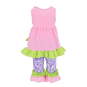 Unique Baby Girls Damask Easter Outfit Toddler Girl, Toddler Easter Outfit Girl, Toddler Girl Easter Outfit (7/XXL, Pink)