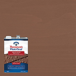 Thompson’s WaterSeal Solid Color Waterproofing Wood Stain and Sealer, Chestnut Brown, 1 Gallon