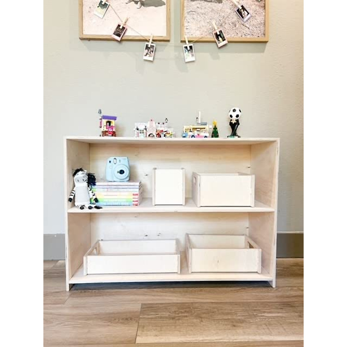 Bush Acres DANI- Montessori Storage Bins Set of 4 - Wooden Storage Boxes - Unfinished wood crate containers for organizing and storing