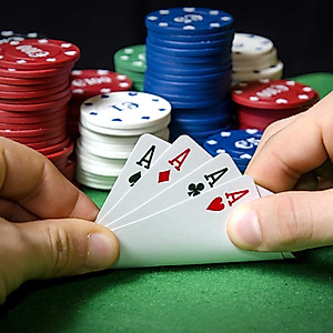 Neasyth Waterproof Plastic Playing Cards,Decks of Cards 2 Pack, for Magic Props, Pool Beach Water Card Games (Size:3.43inch*2.24inch)