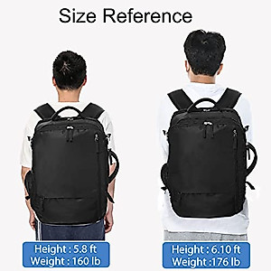 Hanples Extra Large Travel Backpack for Women as Person Item Flight Approved, 40L Carry On Backpack, 17 Inch Laptop Backpack, Waterproof Backpack, Hiking Backpack, Casual Bag Backpack(Black)