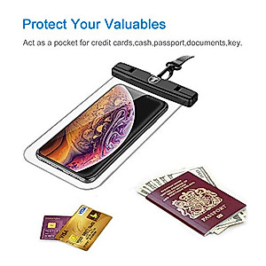 Tiflook Waterproof Pouch Phone Dry Bag Underwater Case for LG Stylo 6 5 4 Velvet Wing K51 K92 K31 V60 V50 V40 G8 G7 Journey Reflect Phone Pouch for Beach with Lanyard Neck Strap, Clear (2 Pack)