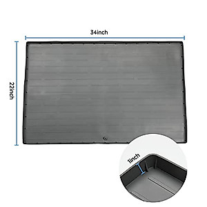 34 x 22 Inch Under Sink Mat for Kitchen Waterproof, Under Sink Tray with Drain Hole, Flexible Silicone Under Sink Mats, Sink Cabinet Protector Mats for Kitchen, Bathroom