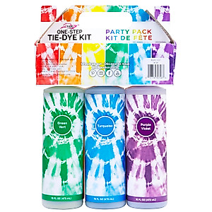 Tulip One-Step Tie-Dye Kit Extra Large Block Party 16 oz Easy Squeeze Bottles, All-in-1 Kit for Group Activity Tie-Dye, 6, Vibrant Colors