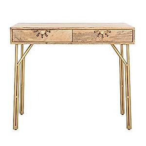 Safavieh Home Office Lily Modern Natural and Brass 2-drawer Desk