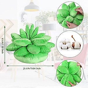 Evaner 3D Succulents Cactus Pillow, Cute Succulents, for Garden or Green Lovers Baby Green Plant Throw Pillows for Bedroom Room Home Decoration Novelty Plush Cushion,Blue