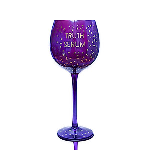Boxer Gifts Truth Serum Opulent Wine Glass | Fun Novelty Glassware for Her | Birthday Christmas Secret Santa Mother's Day | Gift Boxed | Purple