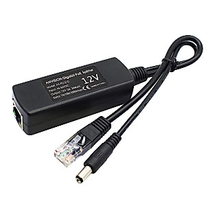 ANVISION Gigabit PoE Splitter, 48V to 12V 2A Ethernet Adapter, for Security Camera, AP, Voip and More, AV-PS12-G