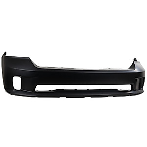 Evan Fischer Front Bumper Cover Compatible With 2013-2018 Ram 1500, Fits 2019-2023 1500 Classic, Primed For Models With One Piece Bumper Type, Ram Logo on Grille, With Fog Light Holes