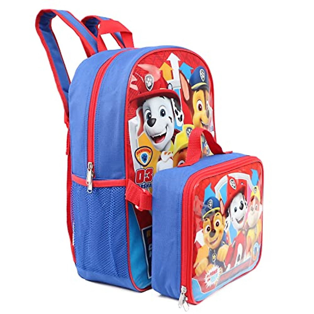 Nickelodeon Boys' Paw Patrol Backpack with Lunch (Chase Marshall Rubble)