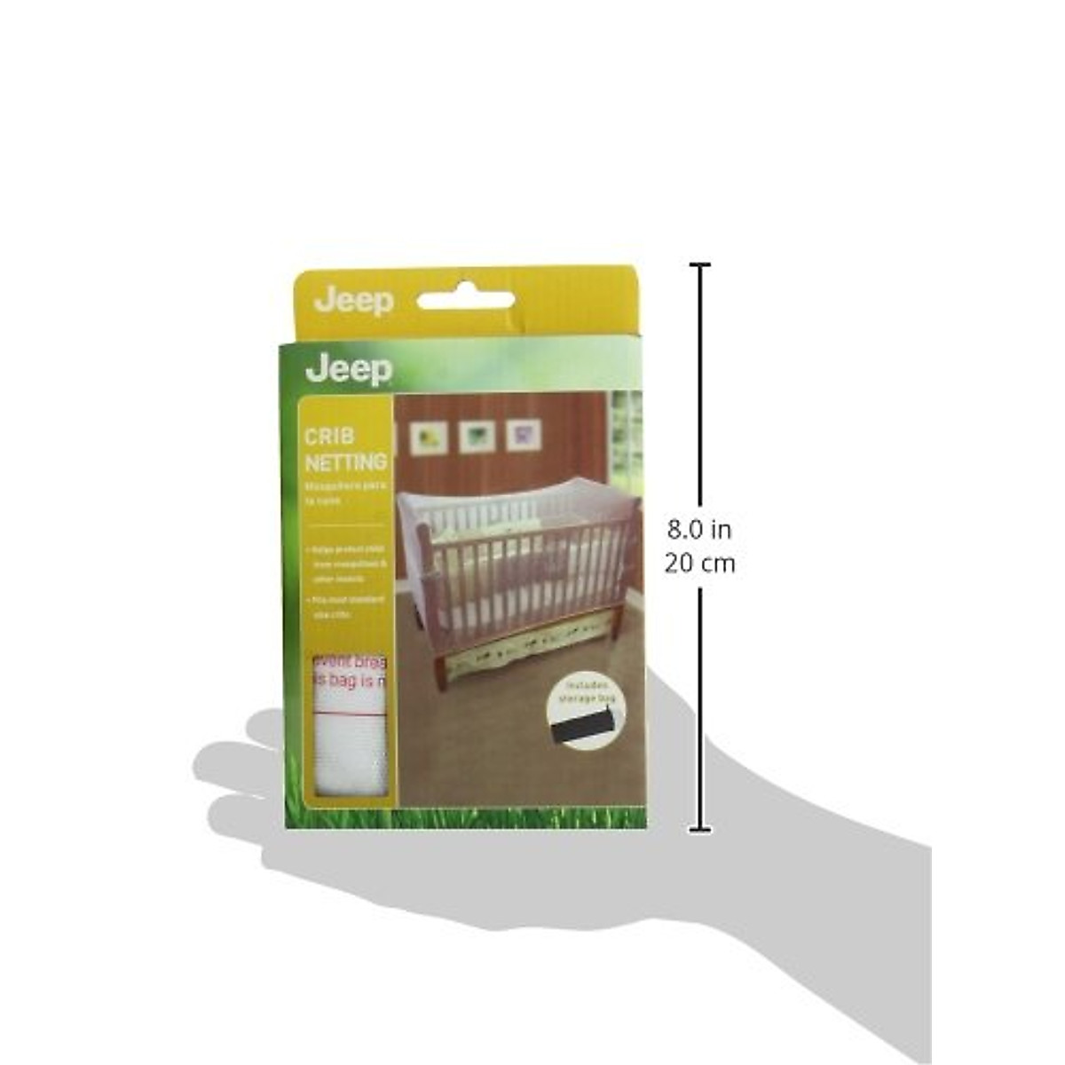 Jeep Crib Universal Size Crib Mosquito Net, White