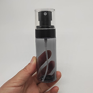 PimyRcyi 2oz Small Travel Spray Bottle Empty 60ml Transparent Black Fine Mist Toner Plastic Bottle(6pcs,Black)