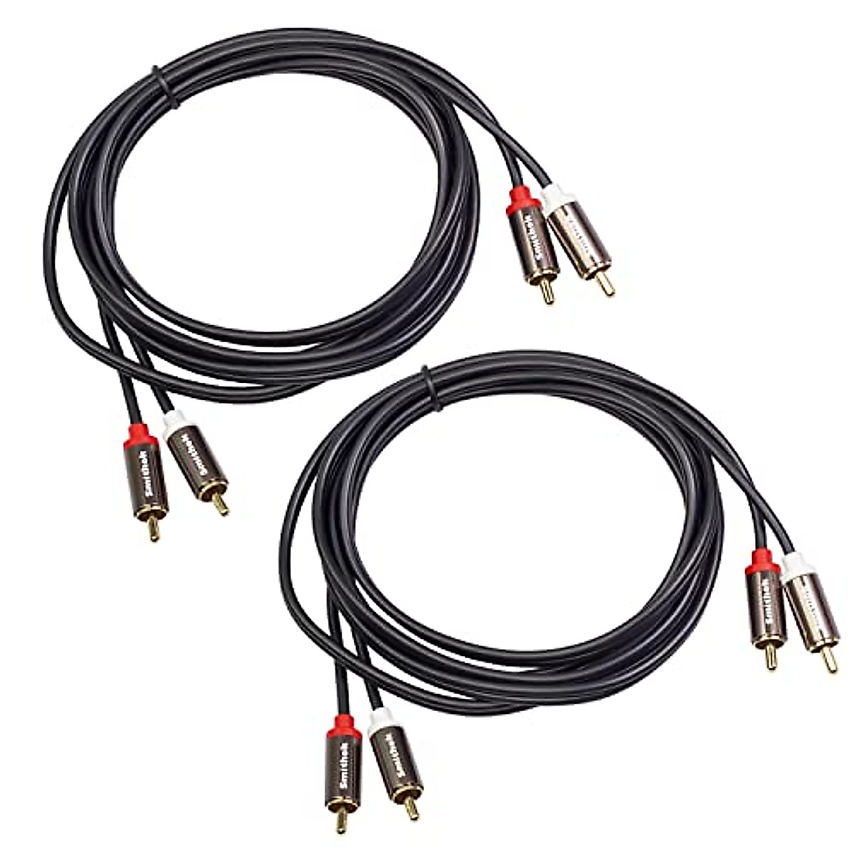Smithok RCA Cables 3.3ft 2 Pack[Hi-Fi Sound, PVC Jacket, Shielded], 2-Male to 2-Male RCA Audio Stereo Subwoofer Cable Auxiliary Cord for Home Theater,Amplifiers,HDTV,Hi-Fi Systems,Speakers