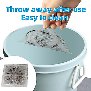 Generic 100Pcs Floor Drain Sticker,Drain Hair Catcher Floor Drain Mesh Sticker, Shower Hair Drain Catcher Stickers for Bathroom Laundry Bathtub Kitchen, Silver