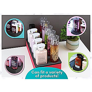 Polar Whale 2 Lotion and Body Spray Stand Organizers Tray Red Black Durable Foam Washable Waterproof Insert for Home Bathroom Bedroom Office 12 x 6 x 2 Inches 10 Slots 2pc Pair Set