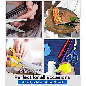 Scissors, VERONES 8 Inch Soft Comfort-Grip Handles & Stainless Steel Sharp Blades Perfect for Cutting Paper, Fabric Photos, & More, 15-Pack