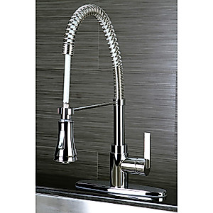 Kingston Brass GSY8871CTL Gourmetier Continental 8-Inch Centerset Single Handle Kitchen Faucet with Pull-Down Sprayer, Polished Chrome