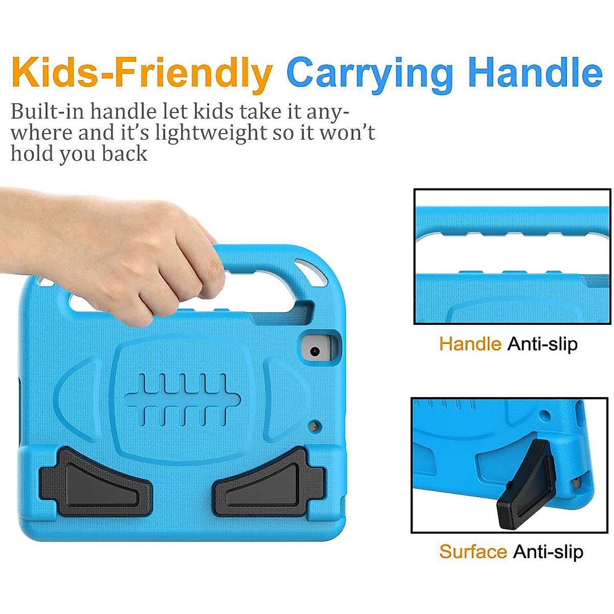 BMOUO Kids Case for iPad Mini 4/iPad Mini 5, iPad Mini 4/5 Case - Built-in Screen Protector, Shockproof Handle Convertible Stand Kids Case for iPad Mini 5th/4th Generation 7.9", Blue