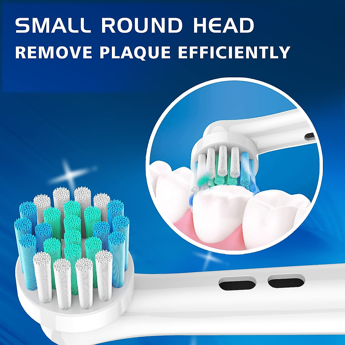 Replacement Toothbrush Heads Fit for Oral-B Electric Toothbrushes, 8PCS, Small Round Head Refills for Oral B Handles 3756 3757 3744 3765 3709 4729