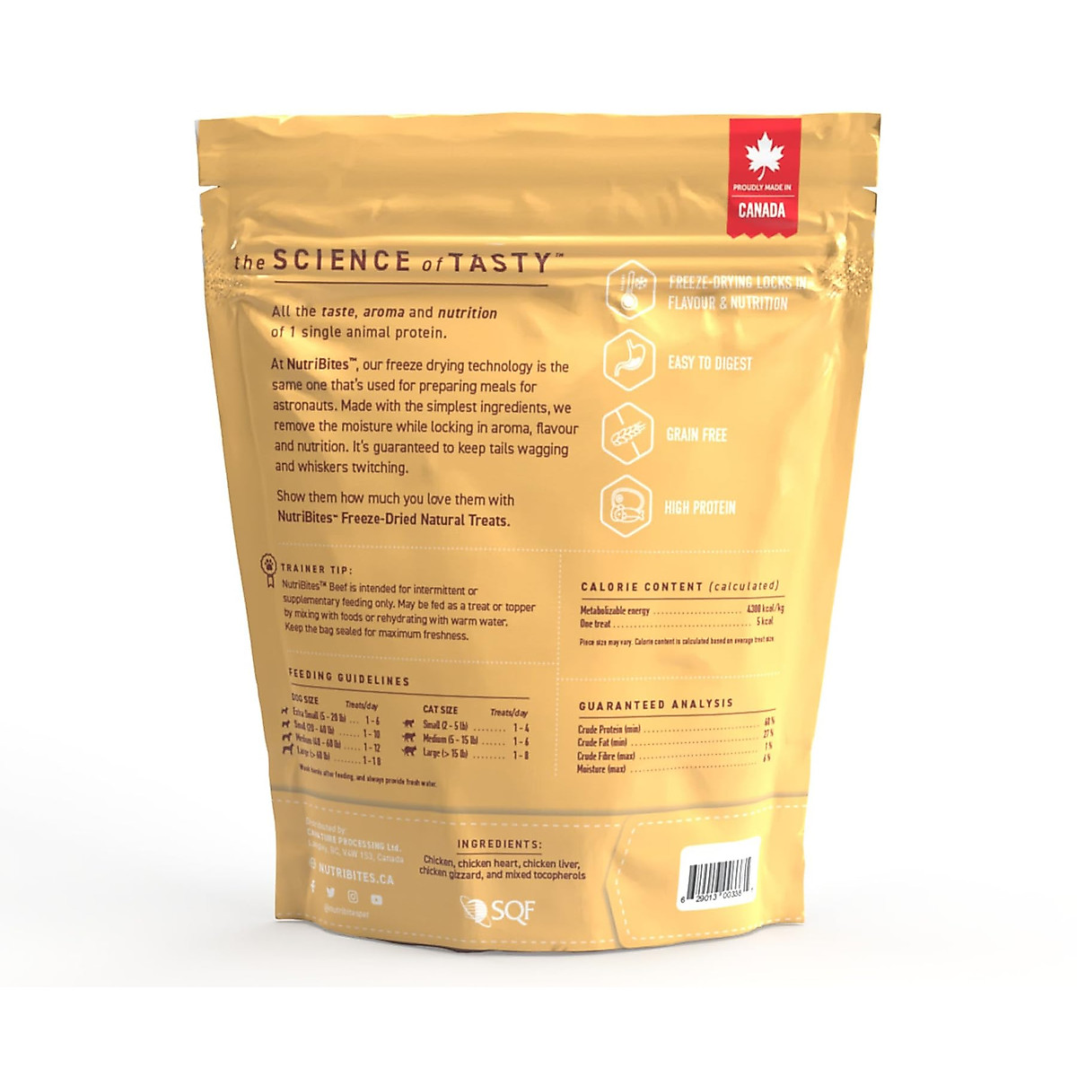 Nutri Bites Freeze Dried Chicken Dog & Cat Treats, 4 oz | Healthy Pet Training Treats or Food Topper | All Natural, 1 Single Animal Protein, High Protein