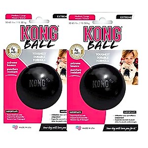 KONG - Extreme Ball - Durable Rubber Dog Toy for Power Chewers, Black - for Medium/Large Dogs