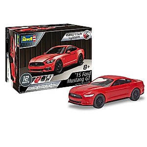 Revell 85-1238 2017 Ford Mustang GT Model Car Kit 1:25 Scale 12-Piece Skill Level 2 Plastic Easy-Click Model Building Kit, Red