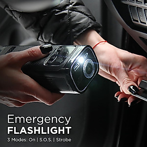 Limitless AirPro 150 PSI Portable Air Compressor Pump with Digital Display, 4,000mAh Power Bank, LED Flashlight, Auto Shut-Off & Adapters for Car/Bike Tires, Sports Balls, and Pool Inflatables