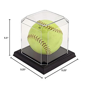 Pioneer Plastics 042CPBASE Clear Plastic Softball Display Case with Base, 4" W x 4" D x 4.125" H