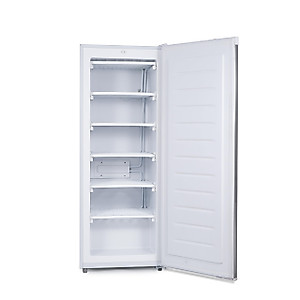 Commercial Cool Upright Freezer, Stand Up Freezer 6 Cu Ft with Reversible Door, White with VCM Door