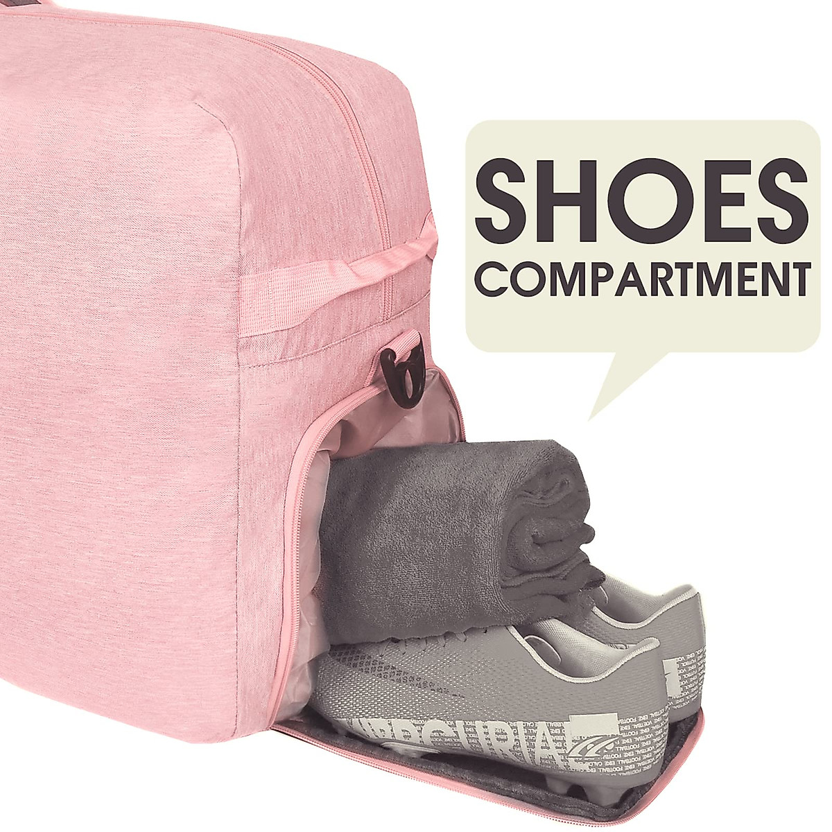 32" Foldable Duffle Bag 100L for Travel Gym Sports Lightweight Luggage Duffel By WANDF (32 inches (100 Liter), Pink Denim 32'')