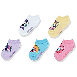 My Little Pony Girls' No Show, Multi, Shoe Size 4-7.5, Sock Size 5-6.5