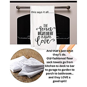 Nana Threads Housewarming Gifts Dish Towels Flour Sack Towels Kitchen Accessories Secret Ingredient is Always Love