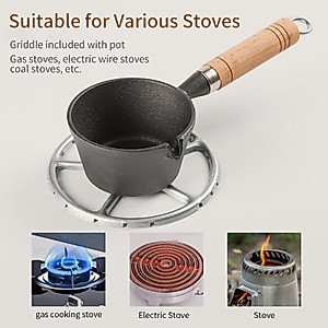 Yuecoom 4.3x2.0in Mini Frying Pan, Mini Egg Frying Pan Cast Iron Omelette Pan Iron Solid Mini Pre Seasoned Skillet for Indoor Outdoor Cooking