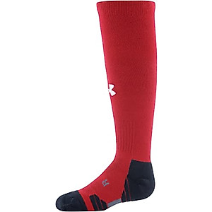 Under Armour Youth Team Over-The-Calf Socks, 1-Pair , Red/Black/White , Small
