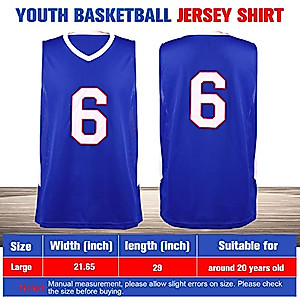 Hicarer 12 Pack Number Printing Basketball Jerseys Men Mesh Basketball Uniforms for Team Sports Scrimmage (Blue)