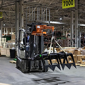 Titan Attachments Fork Mounted Telescoping Crane Jib Boom, Manual Telescopes 31-79in, 5500lb Lift Capacity, Two Swivel Hooks, Ideal for Warehouse or Factories