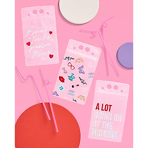 xo, Fetti Eras Party Clear Drink Pouches - 15 pcs | Concert Party Sippers, Bachelorette Decorations, Birthday Drinkware, Bridesmaid Supplies