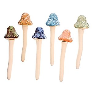 NUSITOU 6pcs Mushroom Ornament Flower Pots Micro Mushroom Miniature Mushroom Small Mushroom Garden Decoration Mushroom Statue Mushroom Decorations Variety Wood Pile Ceramics