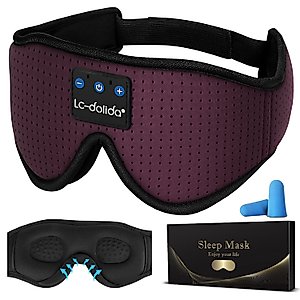 LC-dolida Steam Eye Mask, Eye Steamer with Sleeping Headphones for Side Sleepers, Colorful 3D Music Eye Mask Cool Birthday Holiday Unique Gifts for Family