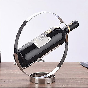 CINGHI LUSSO Bottle Holder Modern Simple Golden Circle Metal Wine Rack Art Ornaments Wine Holder Storage with No Assembly Required