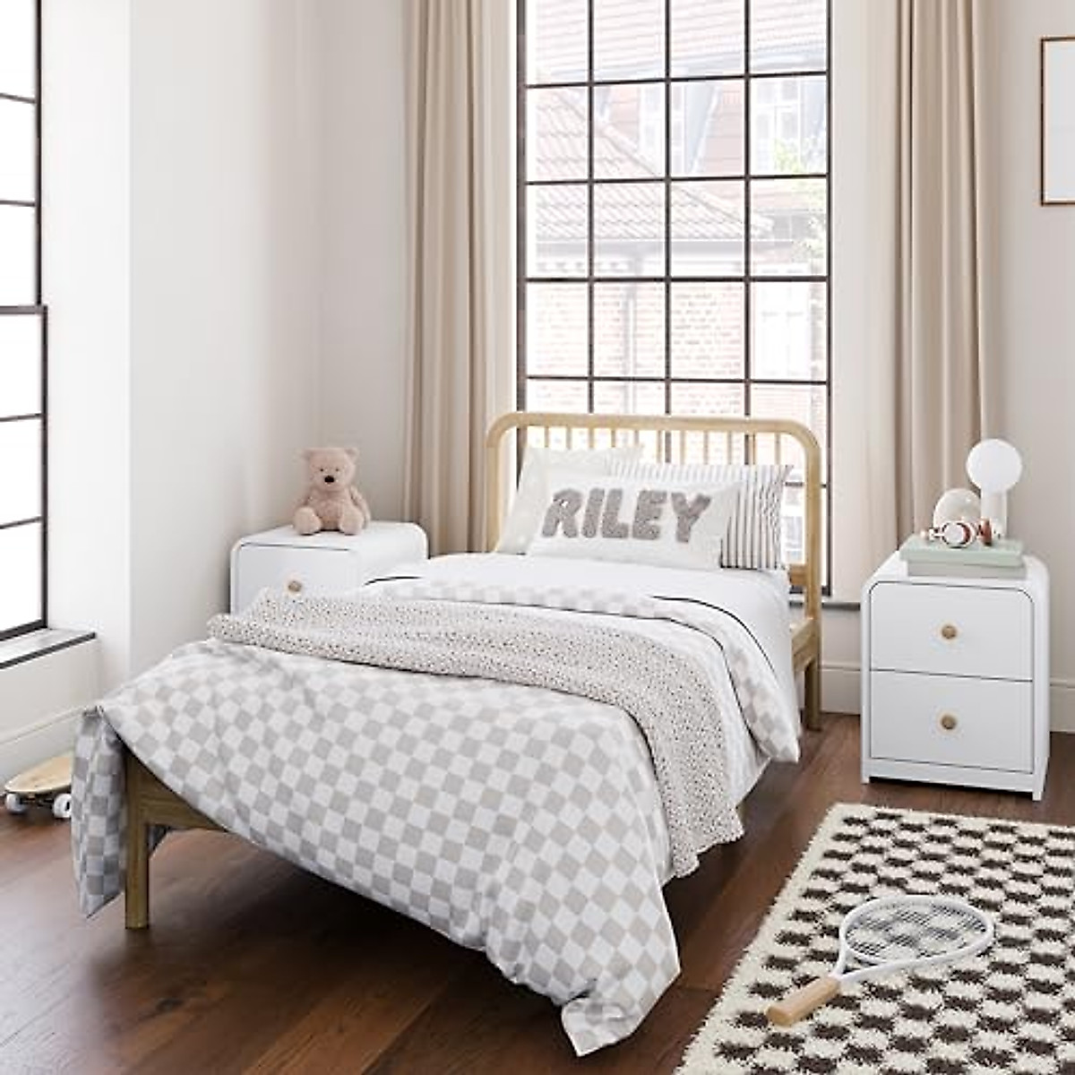 Storkcraft Next Porto Twin Bed (Natural) – GREENGUARD Gold Certified Fits Standard Twin Mattress, Sleek and Elegant Design, Easy to Assembly, Easy-to-Match Style