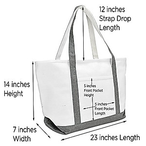 DALIX Beach Tote Bag Personalized Gifts for Women's Shoulder Bags Gray K