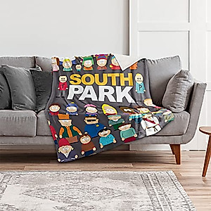 South Park Blanket, 50"x60", Full Cast Silky Touch Sherpa Back Super Soft Throw Blanket