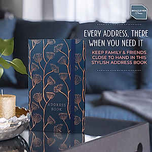 Boxclever Press Small Address Book with Over 400 Spaces! Hardcover Address Book with Alphabetical Tabs, Pocket & Change of Address Labels. Stunning Address Books - 8 x 5''