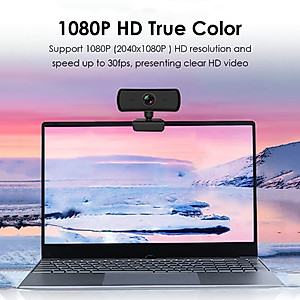 Wisoqu 1080P Business Webcam with Noise Cancelling Microphone, 3.26mm Focal Length 110° Wide Angle Lens HDMI USB PTZ Camera for Video Calls Conference, for Win7/Win8/Win10, for iOS OS/Vista/Linux
