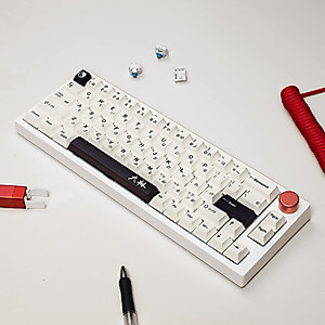 Gliging White Japanese Keycaps 133 Keys Cherry Profile Keycap Set PBT DYE-Sub Suitable for 60/64/65/68/87/98104 Mechanical Keyboard