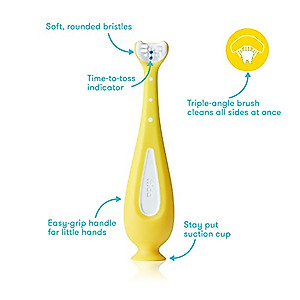 Grow-with-Me Training Toothbrush Set | Infant to Toddler Toothbrush Oral Care for Sensitive Gums by Frida Baby